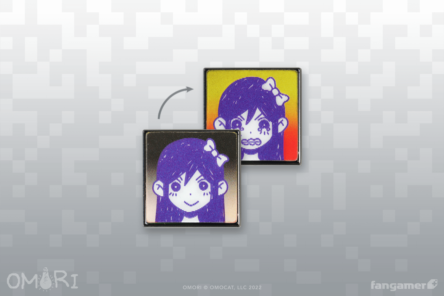 OMORI - Angry AUBREY Lenticular Pin - Fangamer Europe
